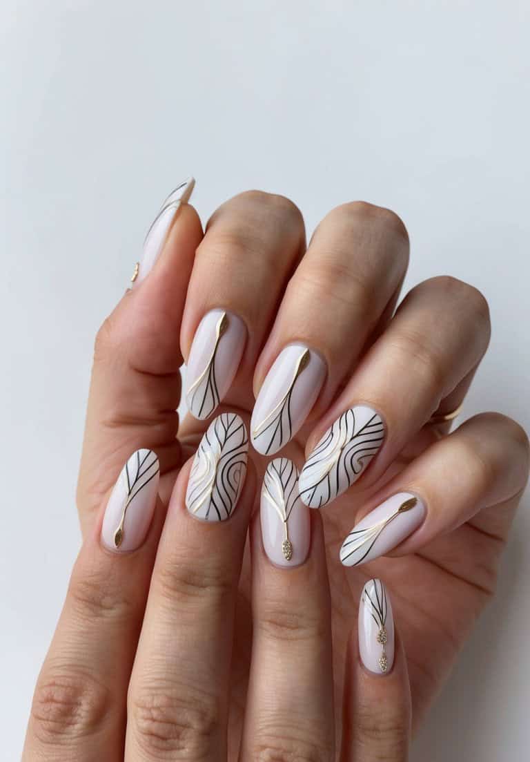 27 Line Art Nail Art Ideas To Elevate Your Manicure - Polish And Patterns