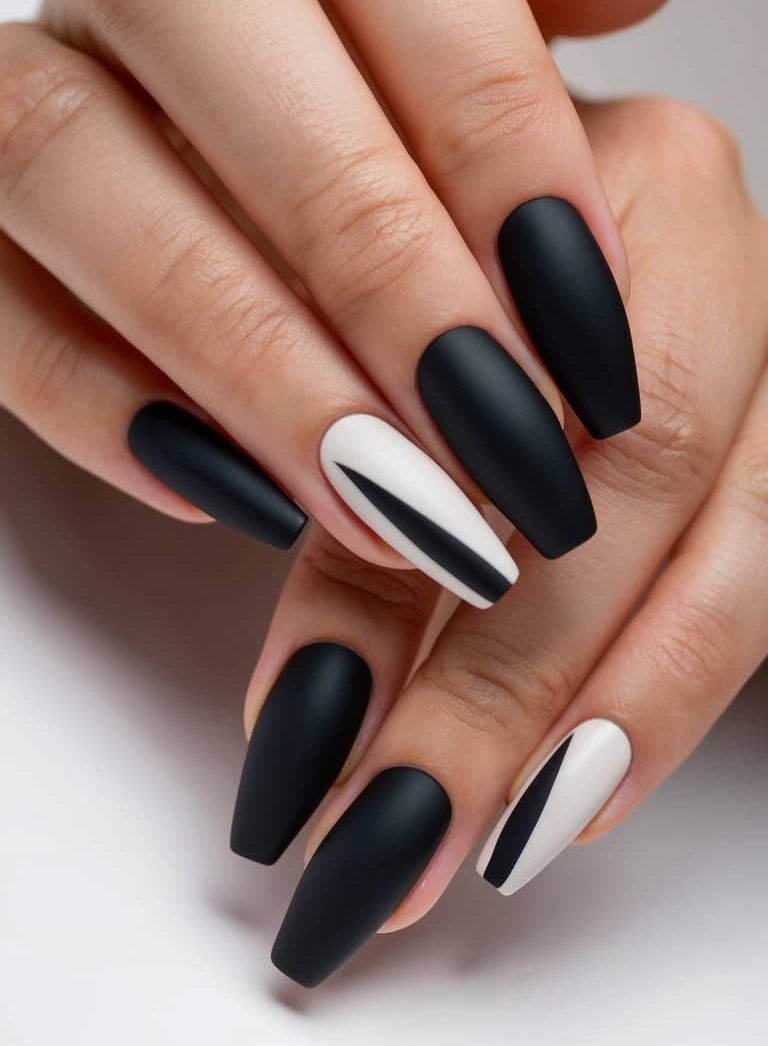15 Matte Black Nail Art Ideas for a Bold, Modern Look - Polish And Patterns