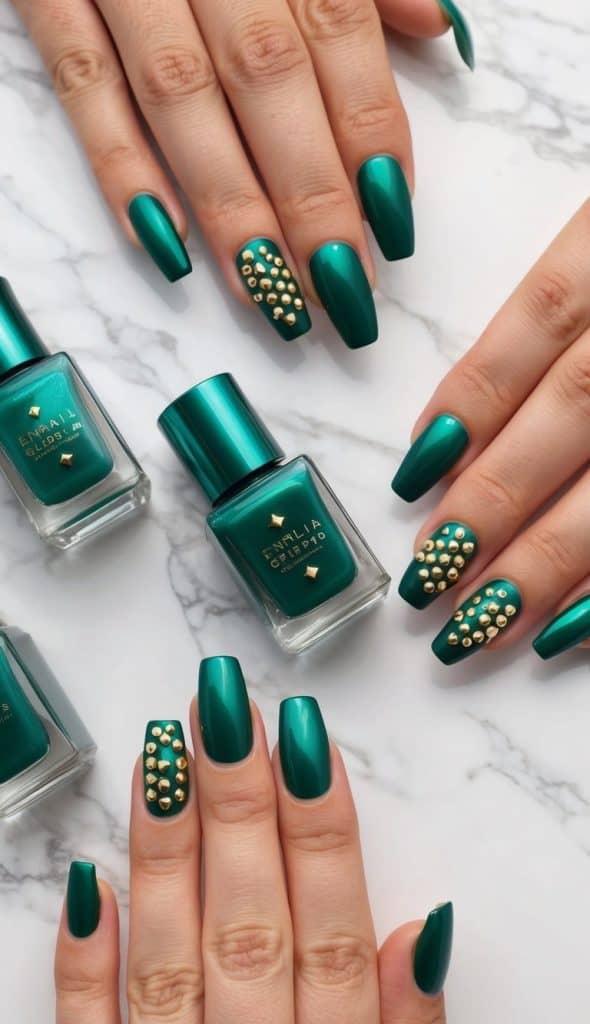 22 Emerald Green Nail Art Ideas: Luxury Manicures with Rich Tones and ...