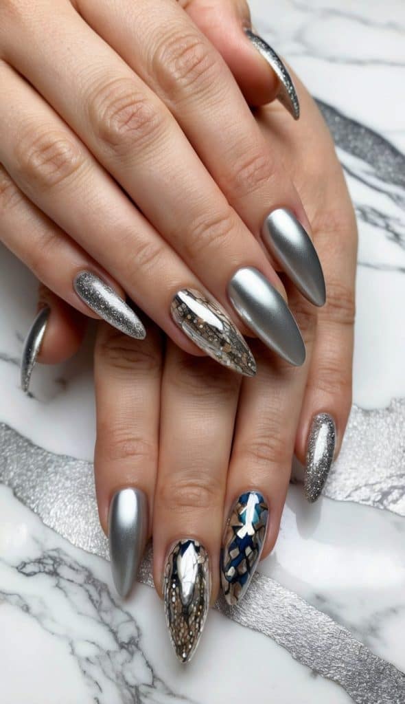 31 Metallic Nail Art Ideas: Sparkle Up Your Fingers with Shiny Designs ...