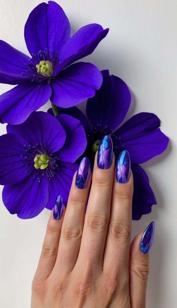 26 Purple Chrome Nail Art Ideas: Dazzling Metallic Manicures to Elevate ...